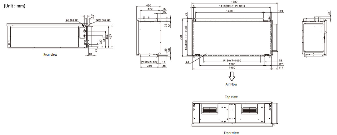 Large Airflow Duct (Large type) | PRODUCTS | VRF Systems | Indoor Unit ...